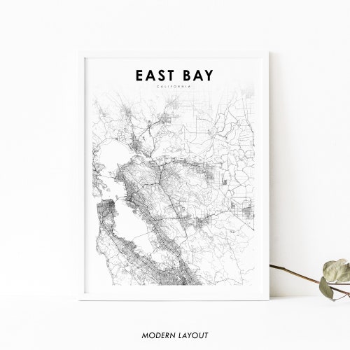 Bay Area CA Map Print California USA Map Art Poster South - Etsy