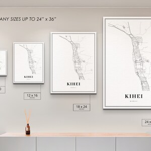 Kihei HI Map Print, Maui Hawaii USA Map Art Poster, City Street Road ...