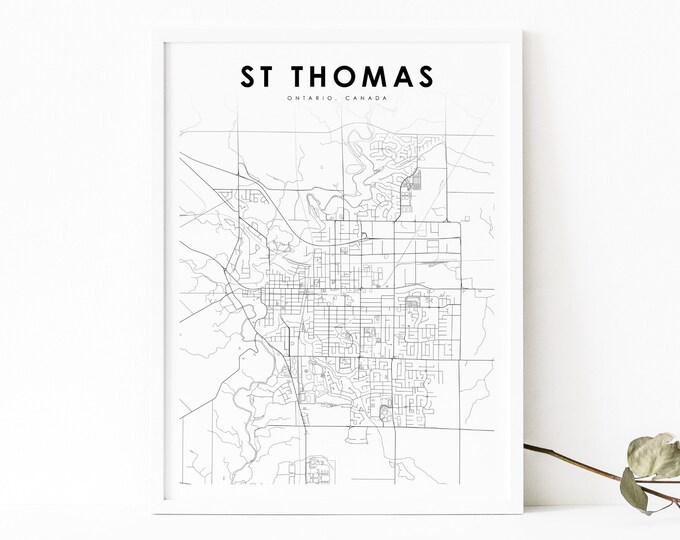ST. THOMAS MAP, Antique St Thomas Ontario Map, Antique Map Print ...