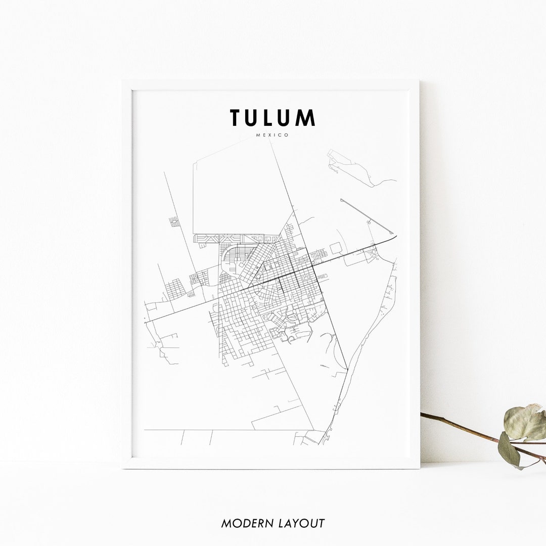 Tulum Mexico Map Print, Quintana Roo México Map Art Poster, Tulu'um ...