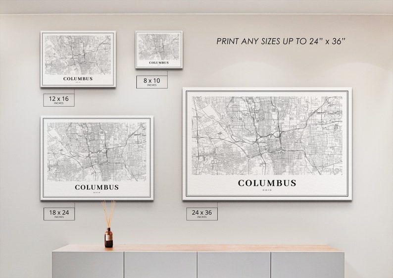 Columbus OH Map Print Ohio USA Map Art Poster City Street | Etsy