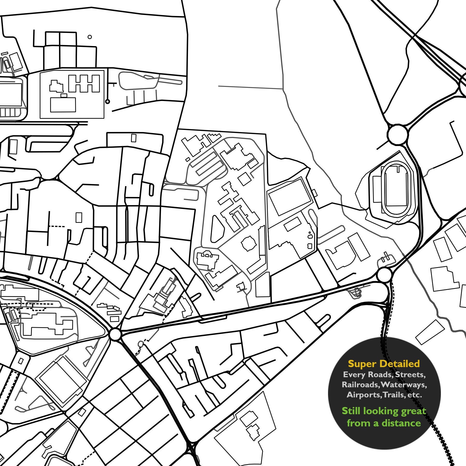 Faro Portugal Map Print, Map Art Poster, Algarve PT, City Street Road ...