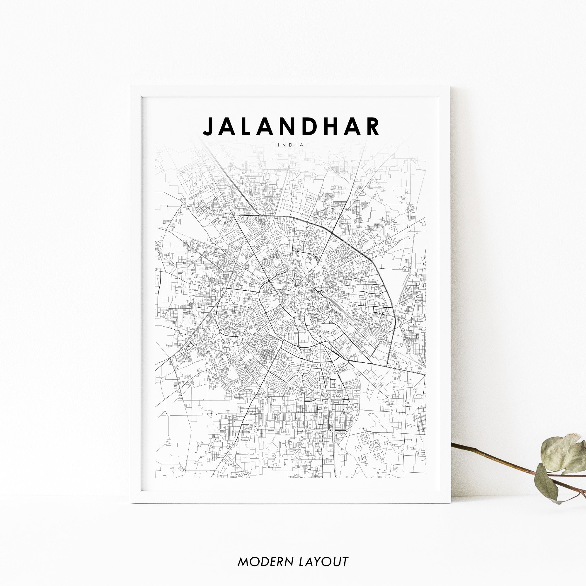 Jalandhar India Map Print Jullundur Punjab Map Art Poster - Etsy UK