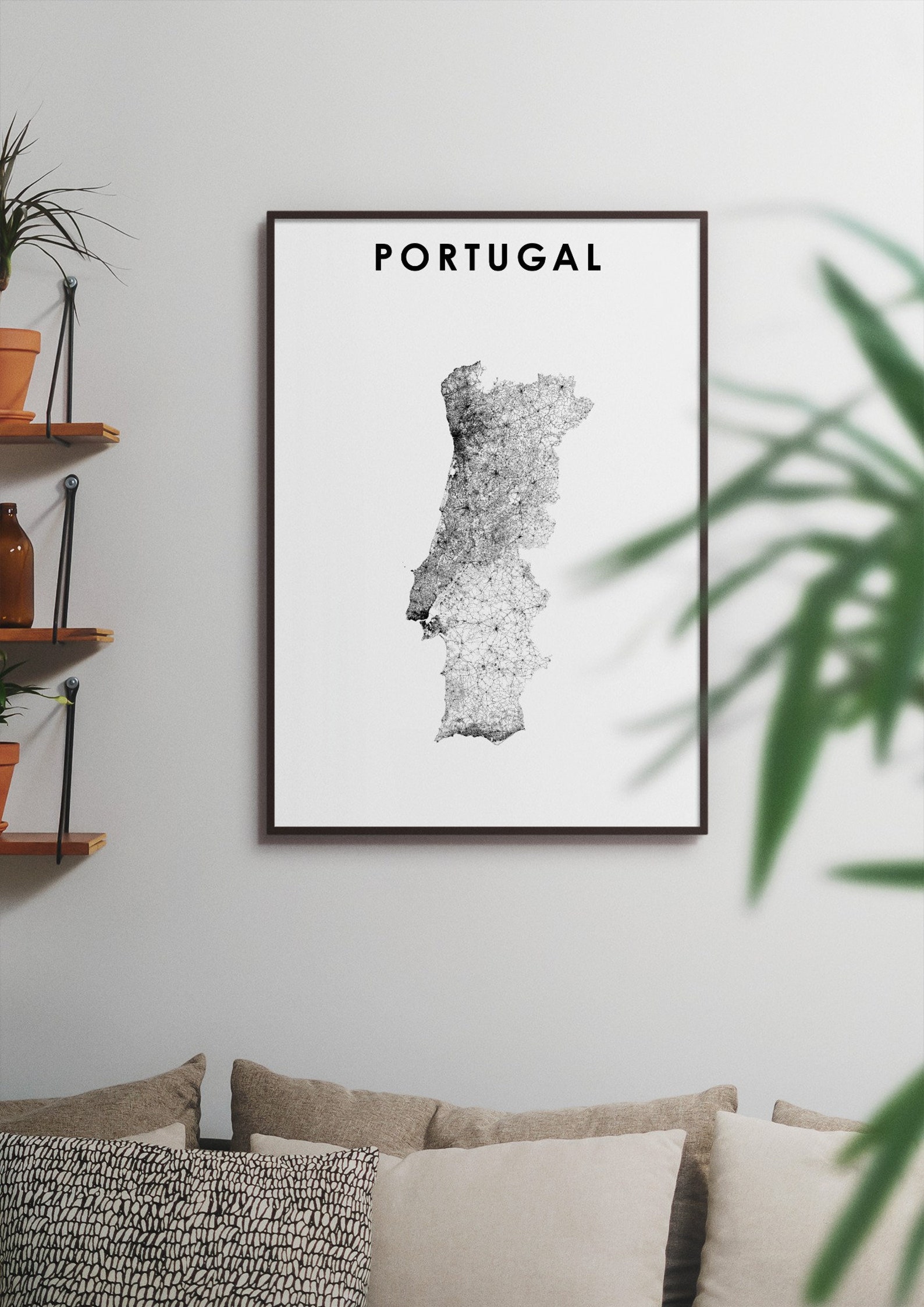 Portugal Map Print, Country Road Map Poster, República Portuguesa ...