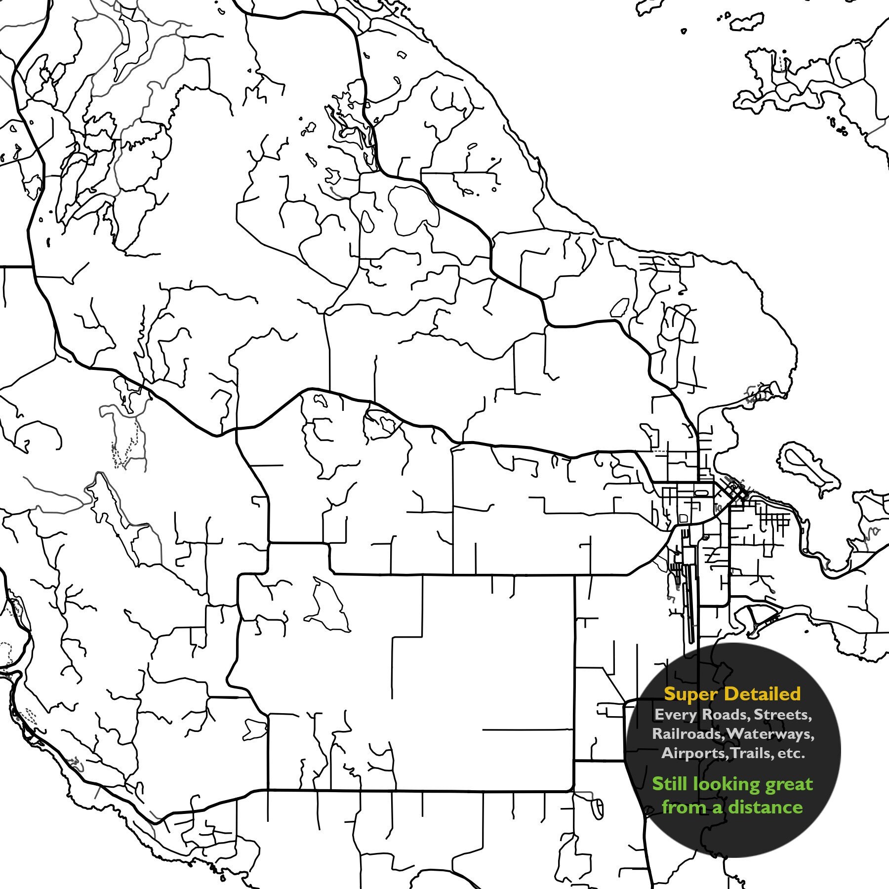 San Juan Islands WA Map Print Washington USA Map Art Poster - Etsy