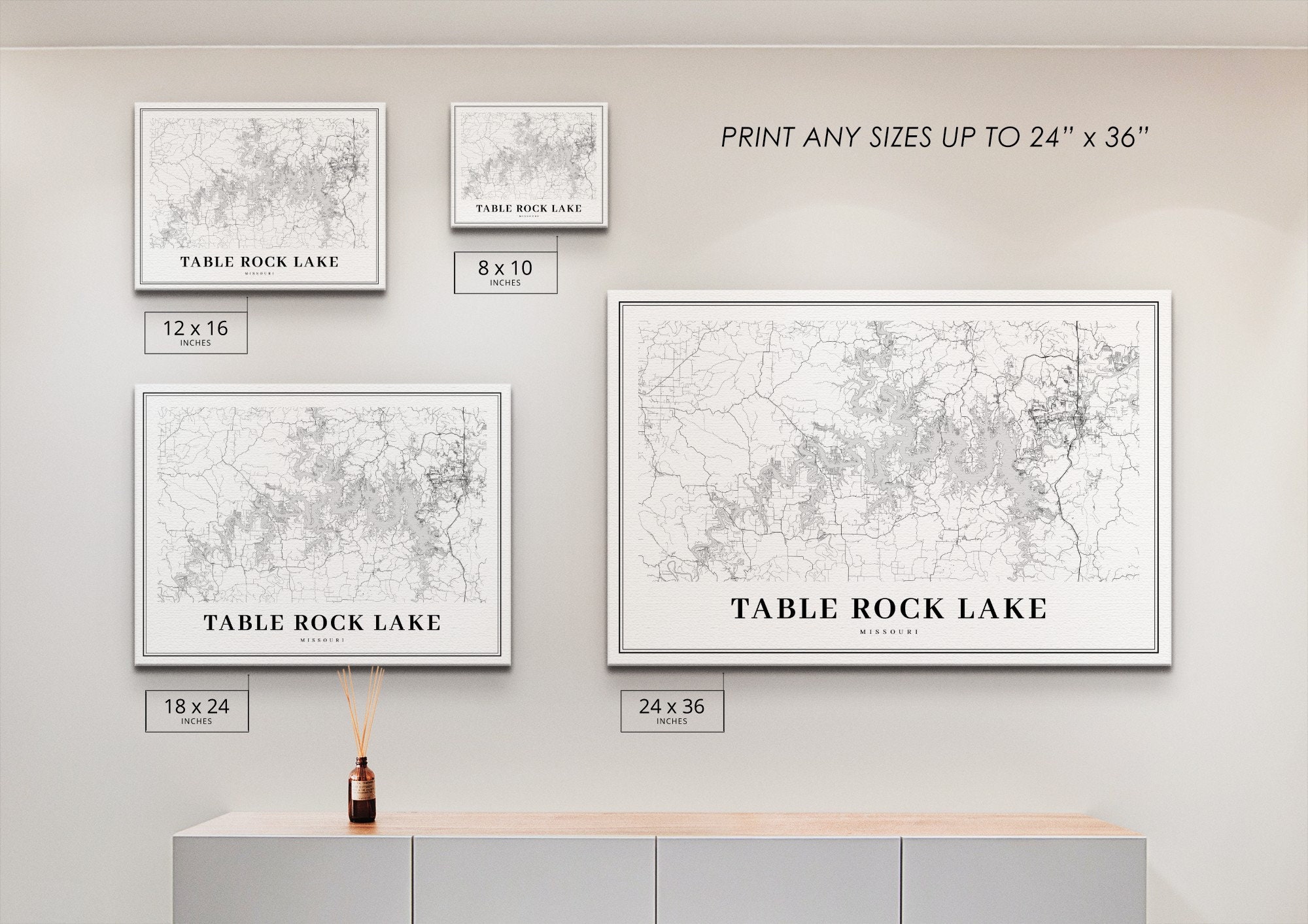 Table Rock Lake MO Map Print Missouri USA Map Art Poster - Etsy