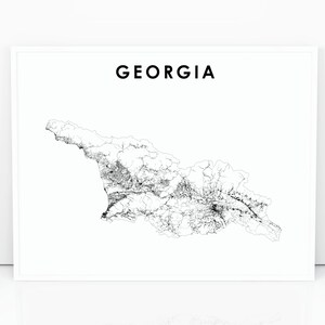 Georgia Map Print Country Road Map Poster საქართველო | Etsy