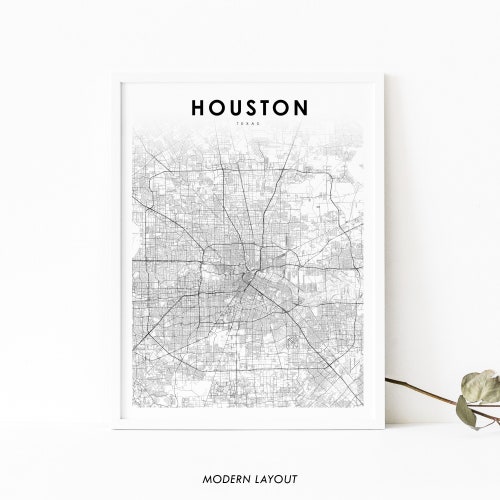Home & Living Prints custom Houston Texas city map Digital download of ...