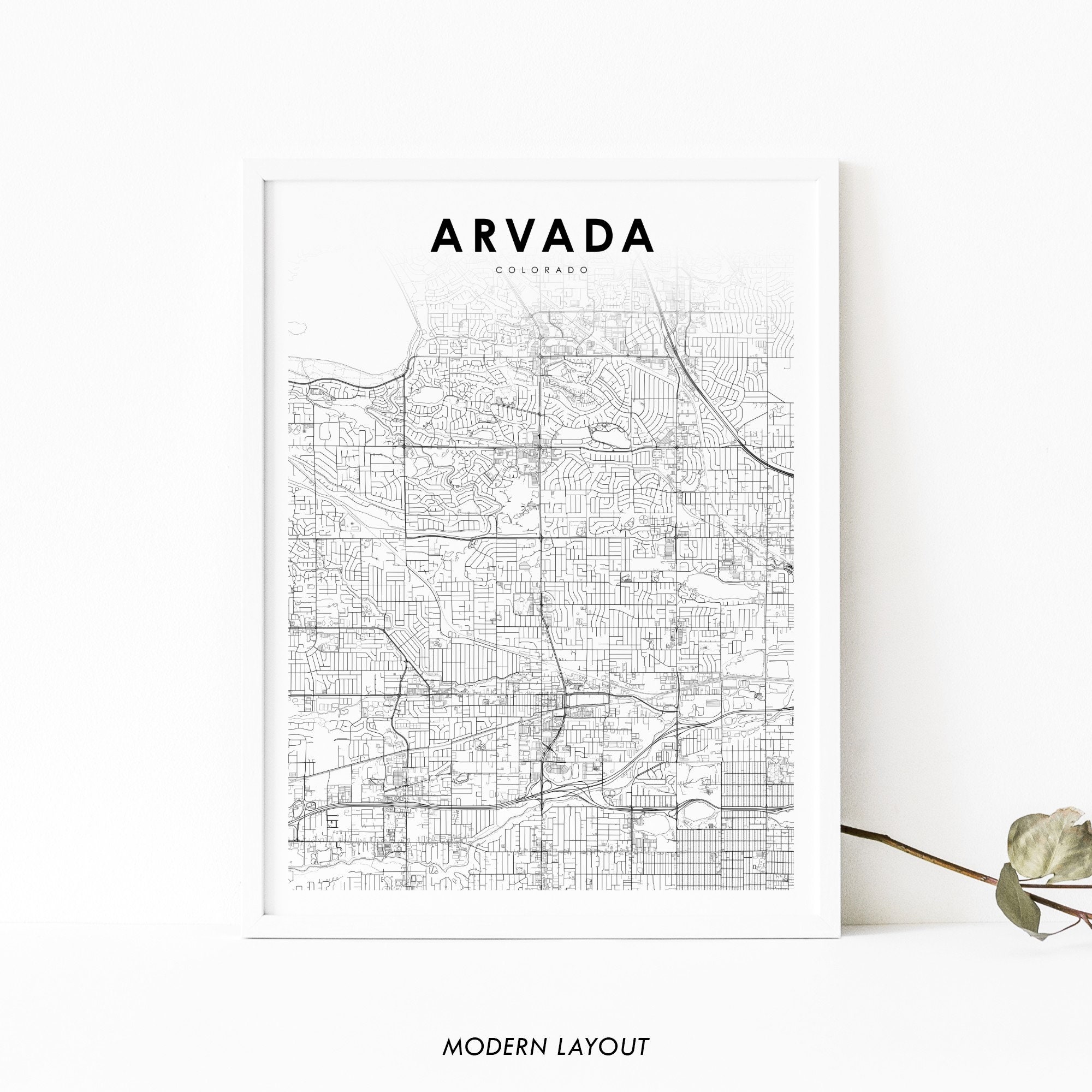 Arvada CO Map Print Colorado USA Map Art Poster Denver - Etsy