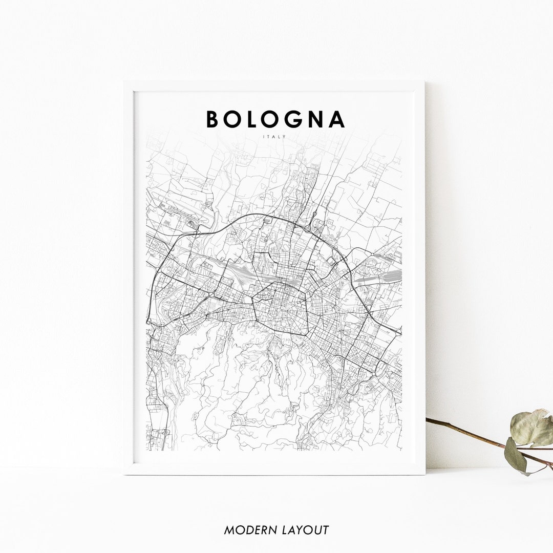 Bologna Italy Map Print Bononia Italia Map Art Poster City - Etsy