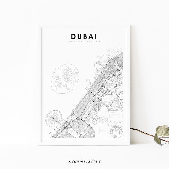 Dubai UAE Map Print United Arab Emirates Map Art Poster دبي - Etsy