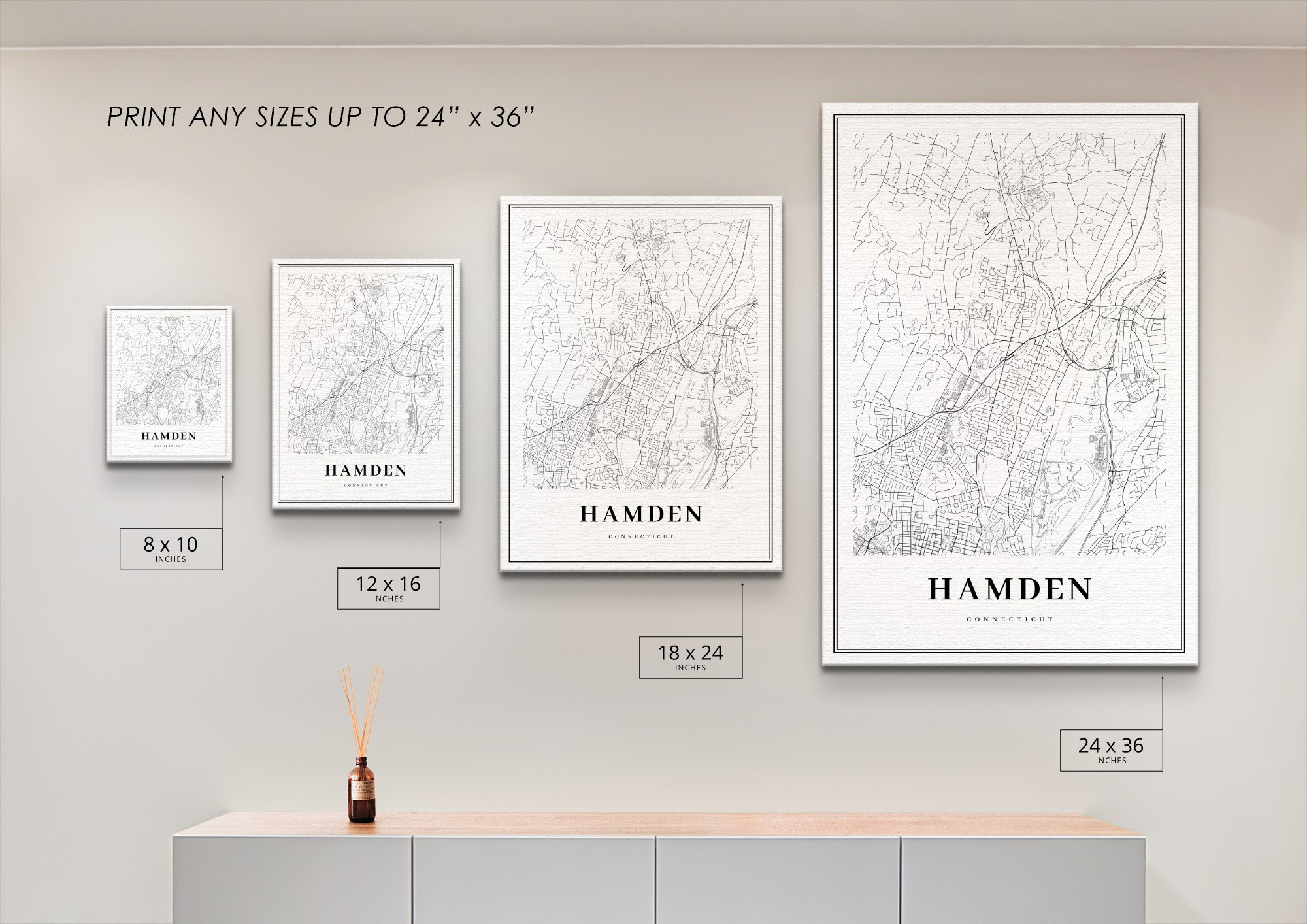 Hamden CT Map Print Connecticut USA Map Art Poster New | Etsy
