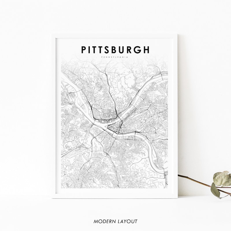 Pittsburgh Map - Etsy