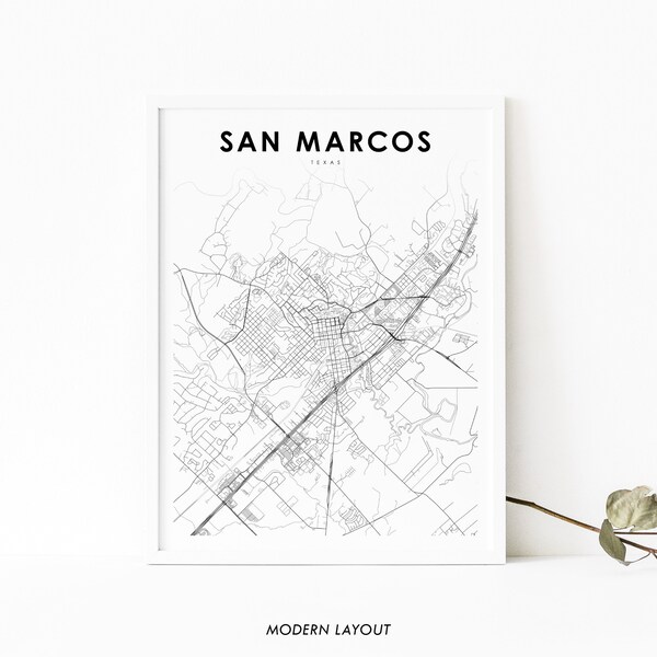 Street Map of San Marcos Tx - Etsy