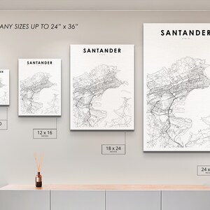 Santander Spain Map Print, Map Art Poster, Cantabria España, City ...