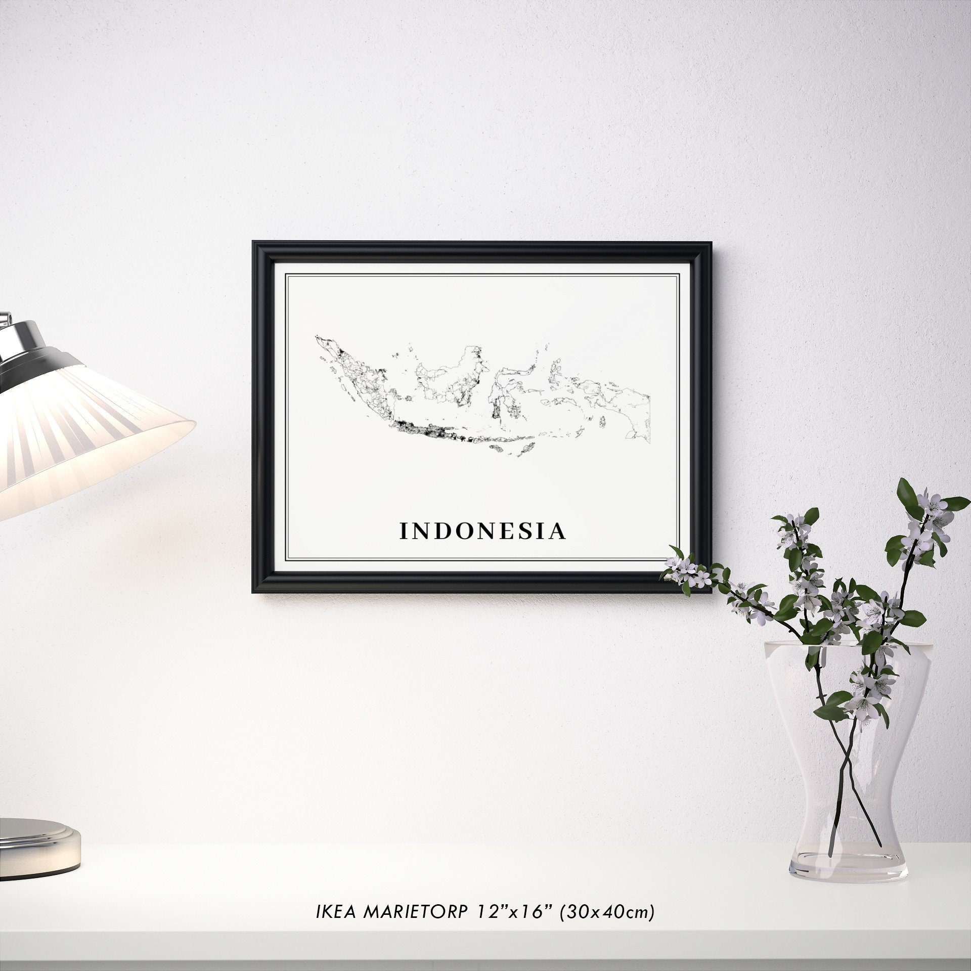 Indonesia Map Print Road Map Art Poster Jakarta Java Sumatra | Etsy