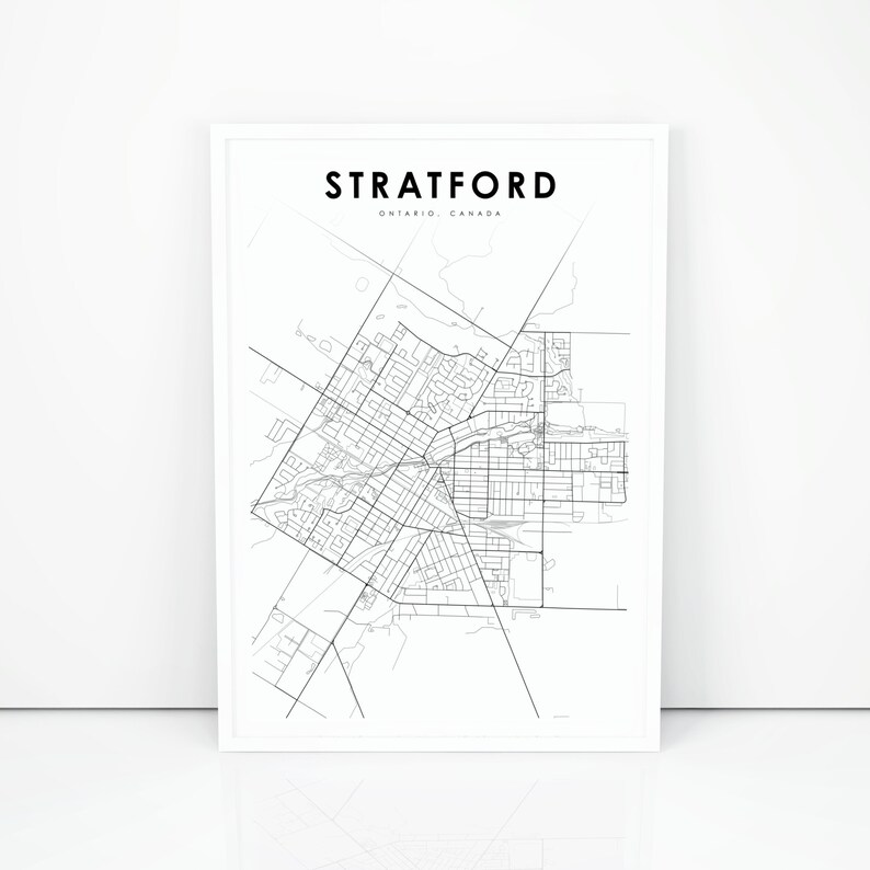 Stratford Ontario Map Print ON Canada Map Art Poster City | Etsy