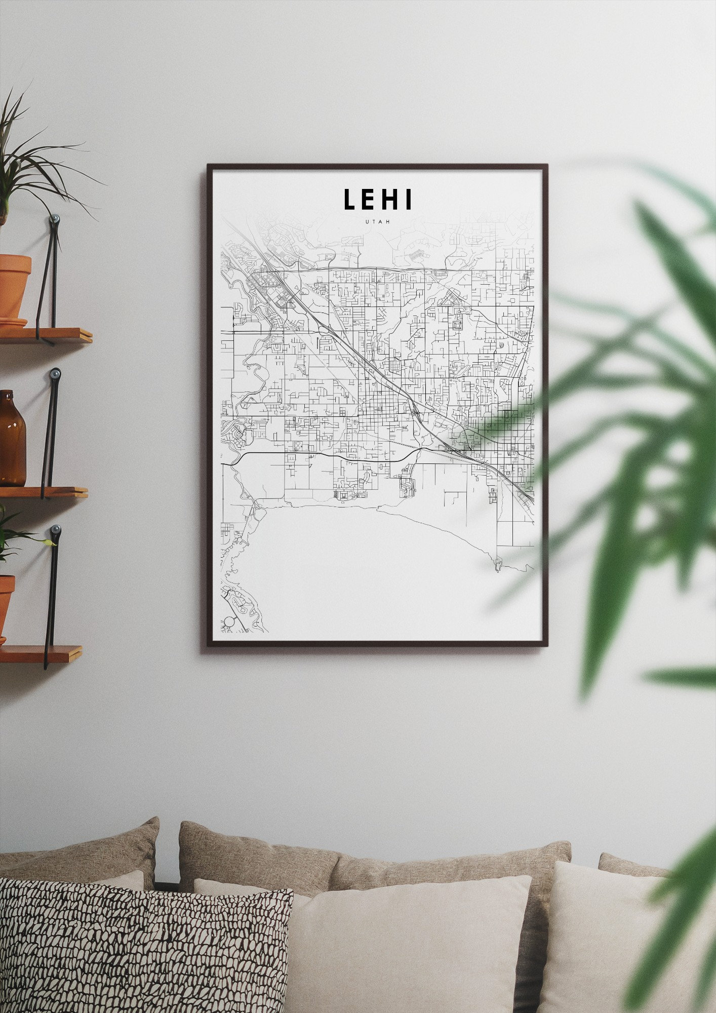 Lehi UT Map Print Utah USA Map Art Poster Provo Orem City | Etsy