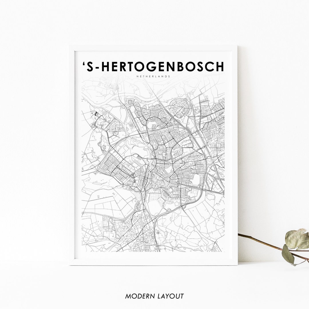 S-hertogenbosch Netherlands Map Print, Map Art Poster, Den Bosch City ...