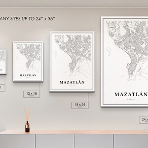 Mazatlan Mexico Map Print, Map Art Poster, Mazatlán Ciudad De México ...