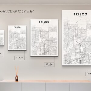 Frisco Map Print, Texas TX USA Map Art Poster, Collin Denton, City ...