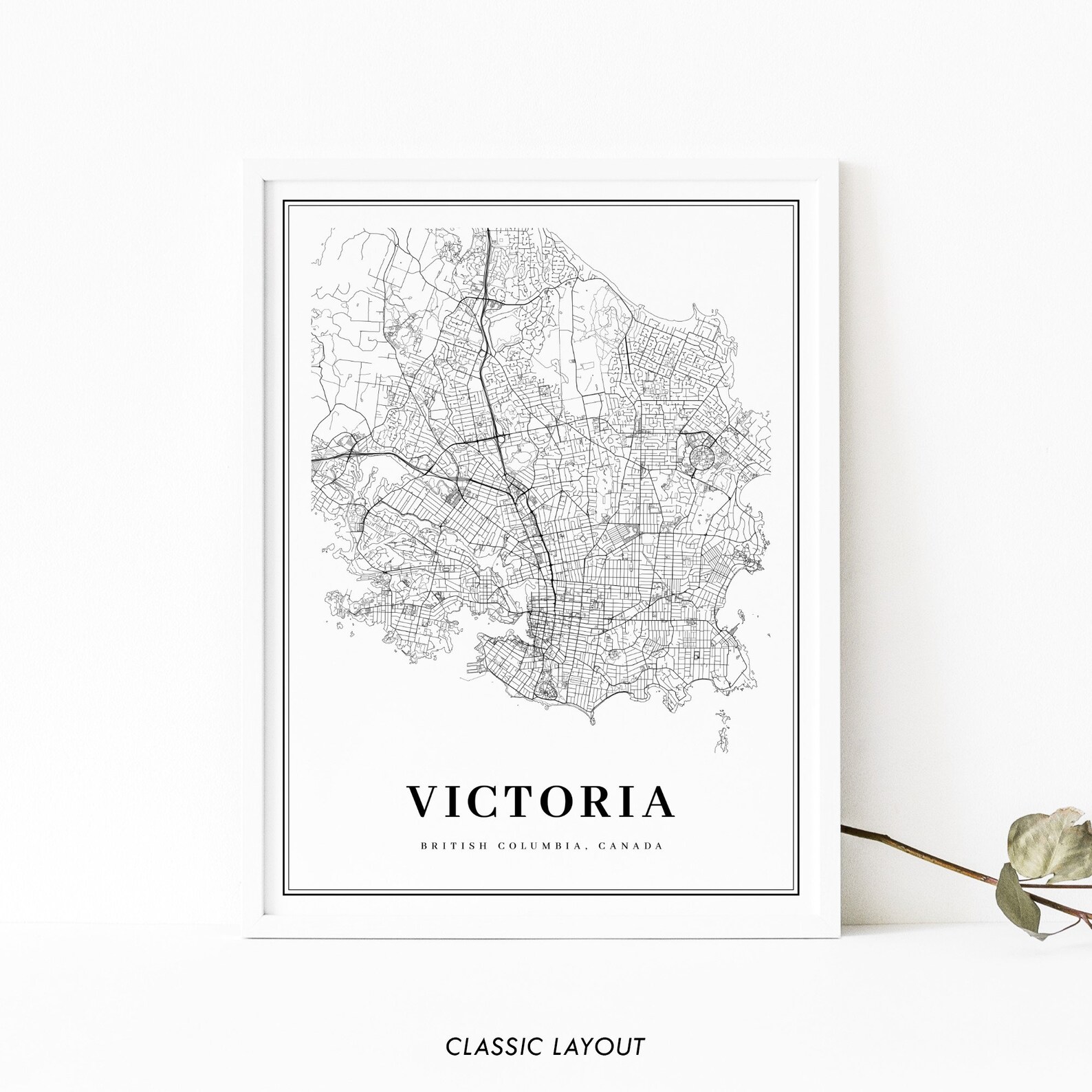 Victoria BC Map Print British Columbia Canada Map Art Poster - Etsy