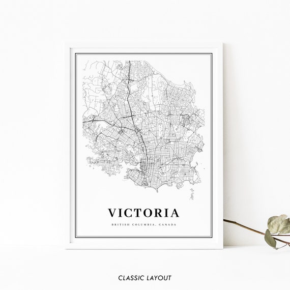 Downtown Victoria BC Map Print Nursery Room Wall Office Decor Printable ...