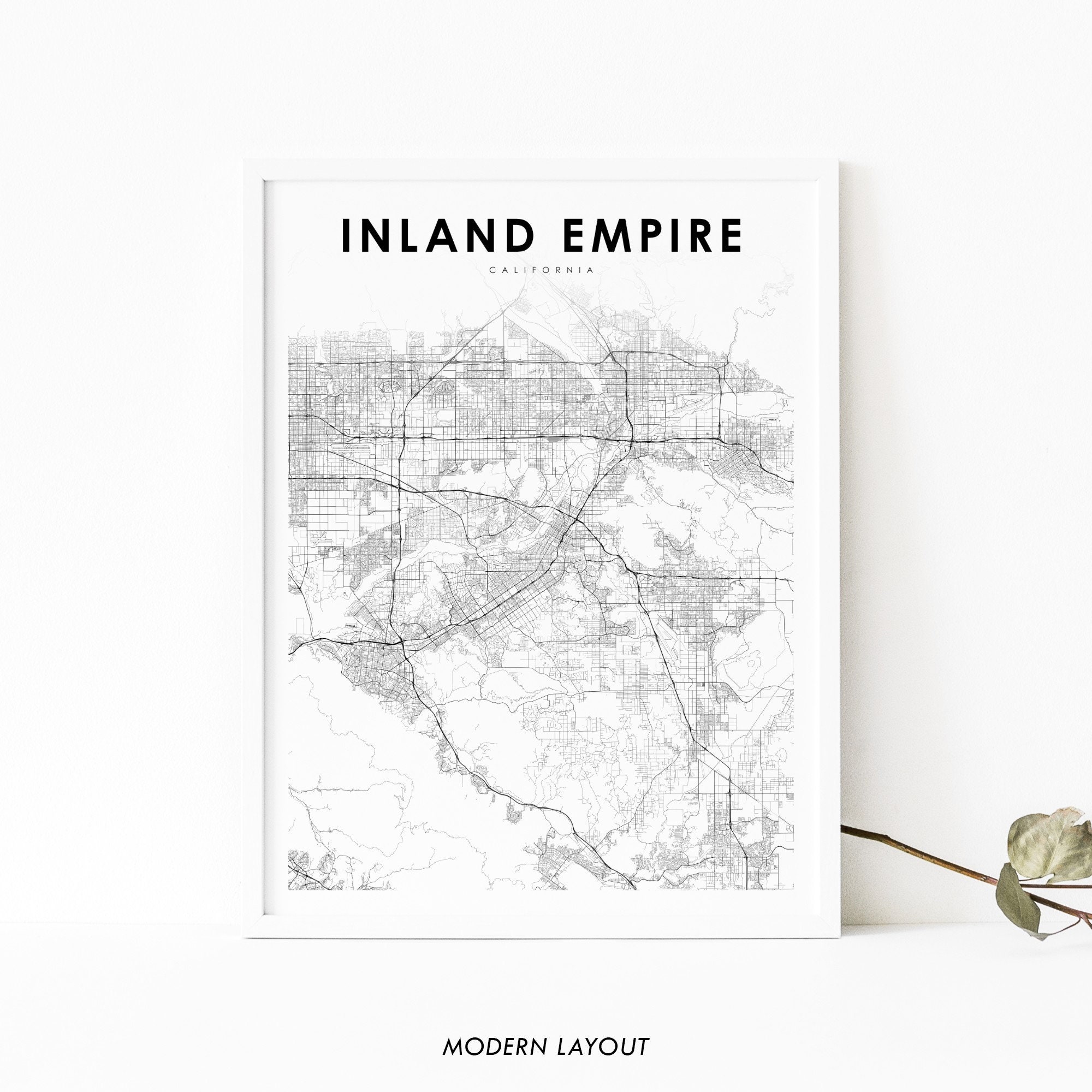 Inland Empire CA Map Print California USA Map Art Poster | Etsy