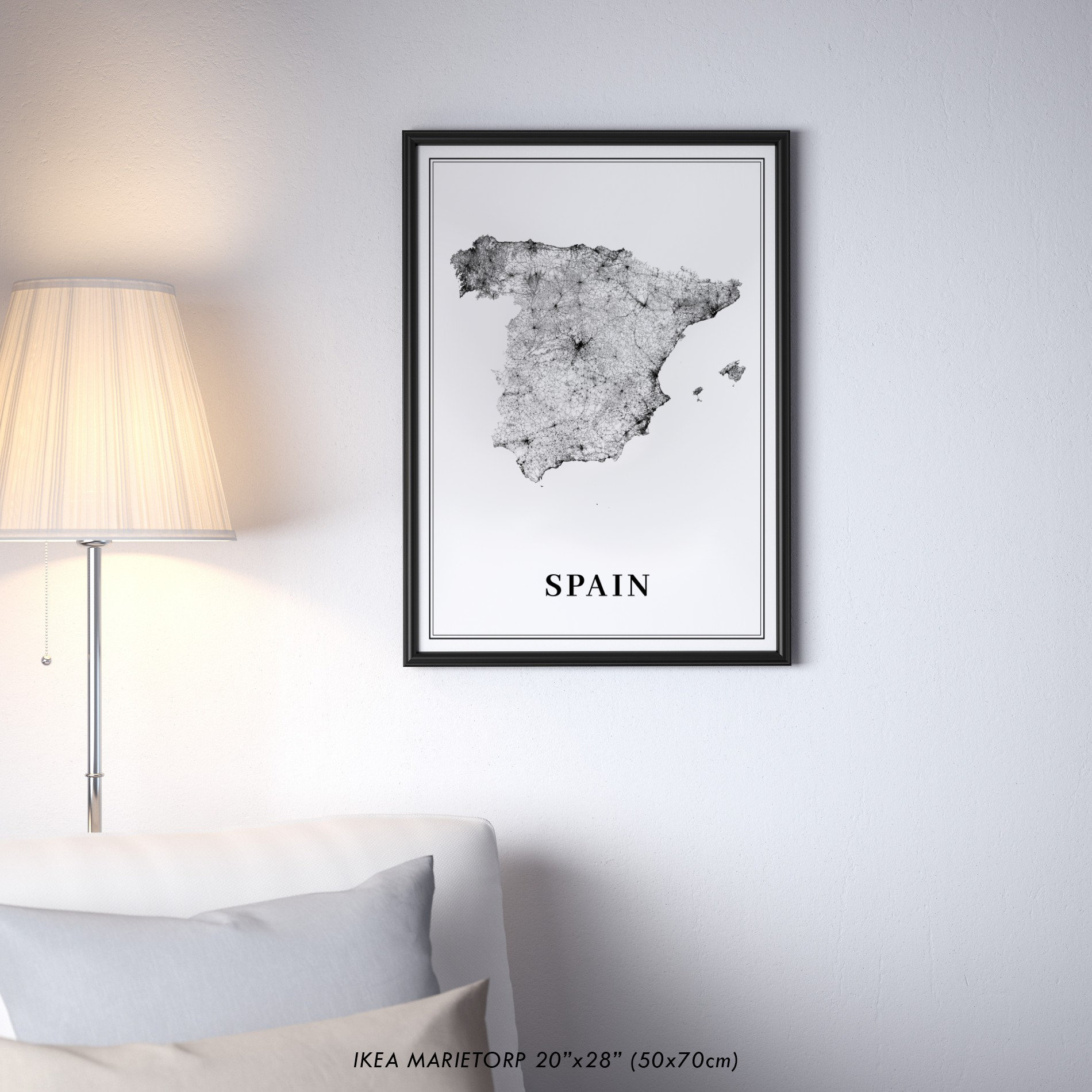 Spain Map Print, Country Road Map Poster, España Madrid Barcelona Map ...