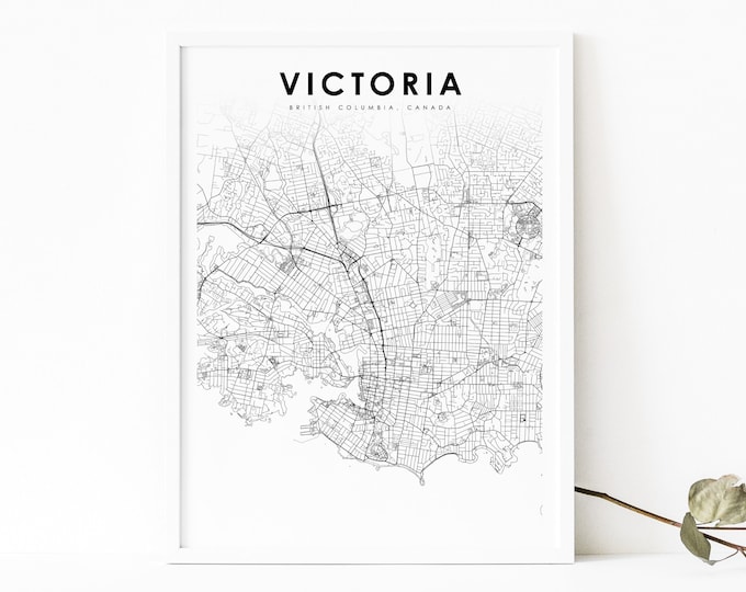 Victoria Map Art - BC, Canada Poster - Etsy Canada