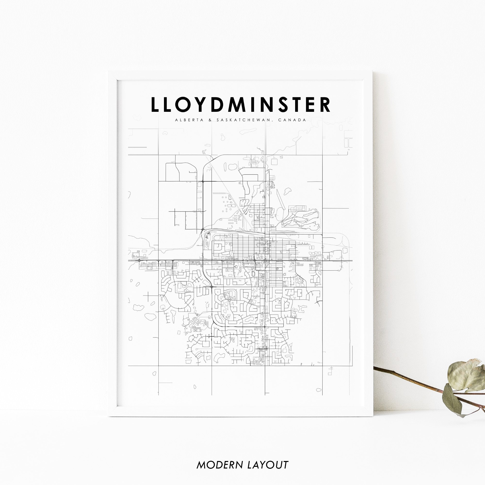 Lloydminster Alberta & Saskatchewan Map Print AB SK Canada | Etsy