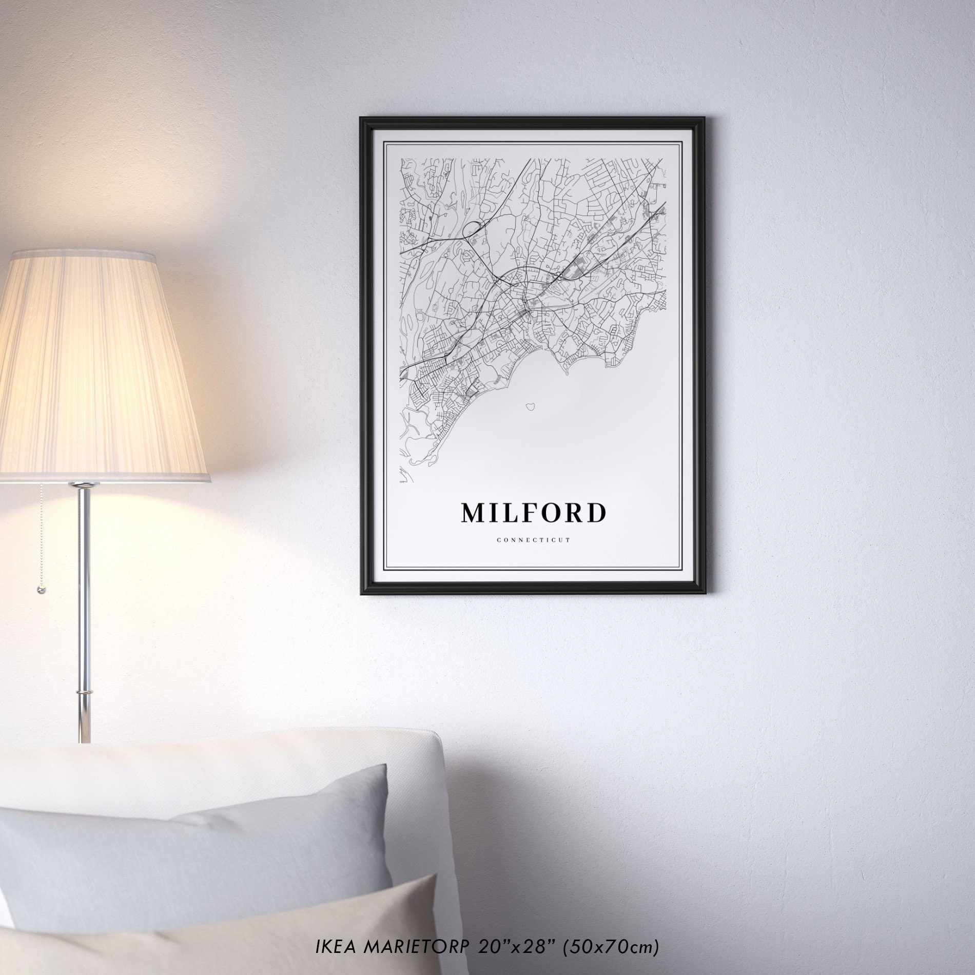 Milford CT Map Print Connecticut USA Map Art Poster New | Etsy