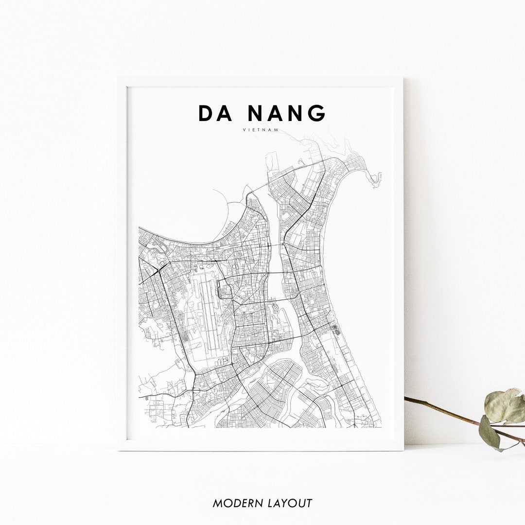 Da Nang Vietnam Print, Danang Viet Nam Map Art Poster, Đà Nẵng Việt Nam ...