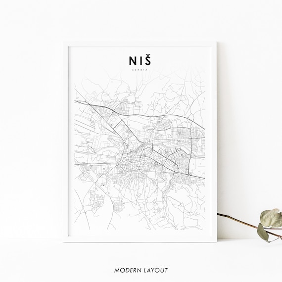 Nis Serbia Map Print Niš Map Art Poster Ниш Србија City | Etsy