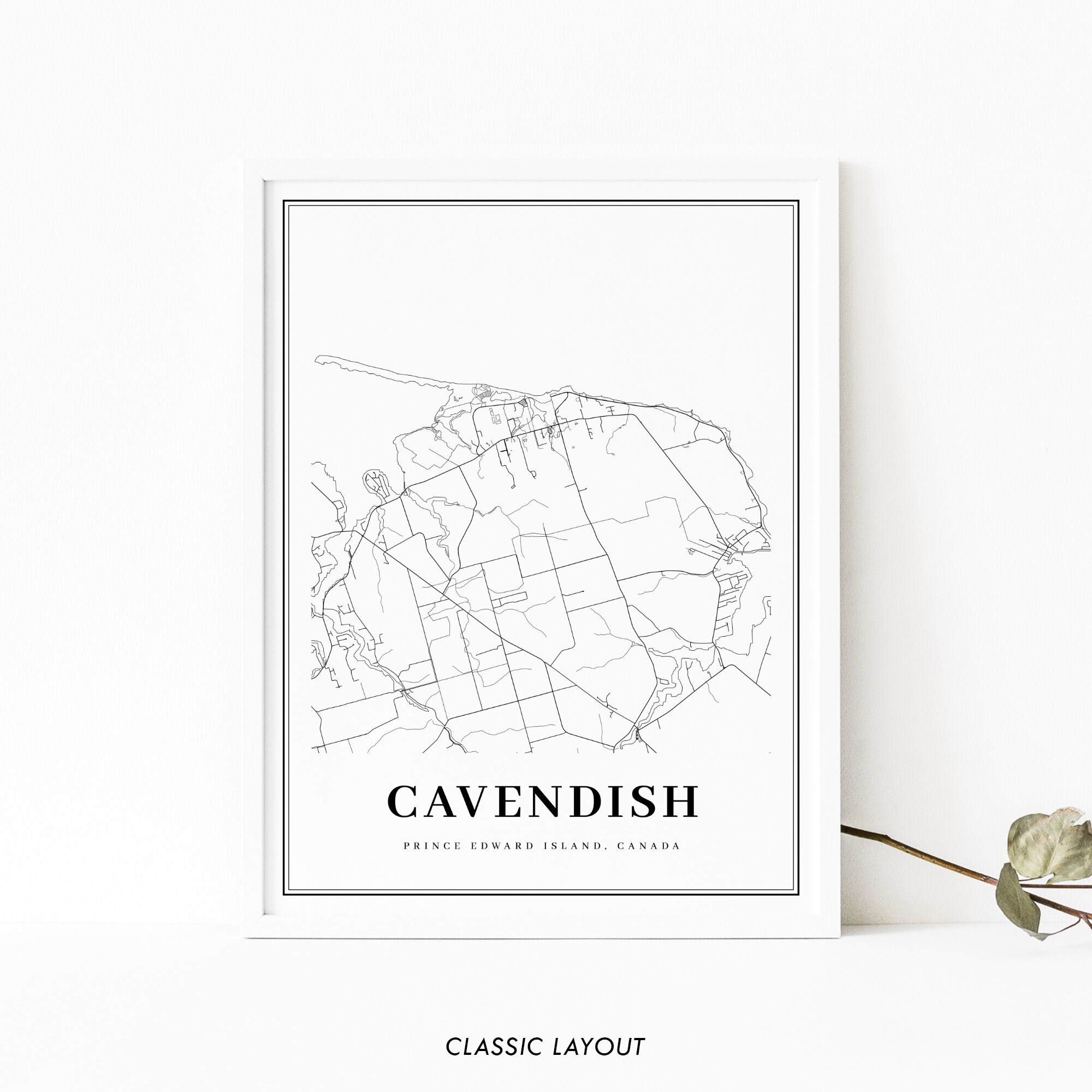 Cavendish PEI Map Print, Prince Edward Island Canada Map Art Poster ...