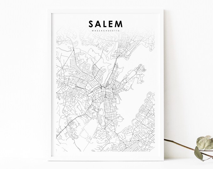 Salem, Massachusetts Map - Etsy