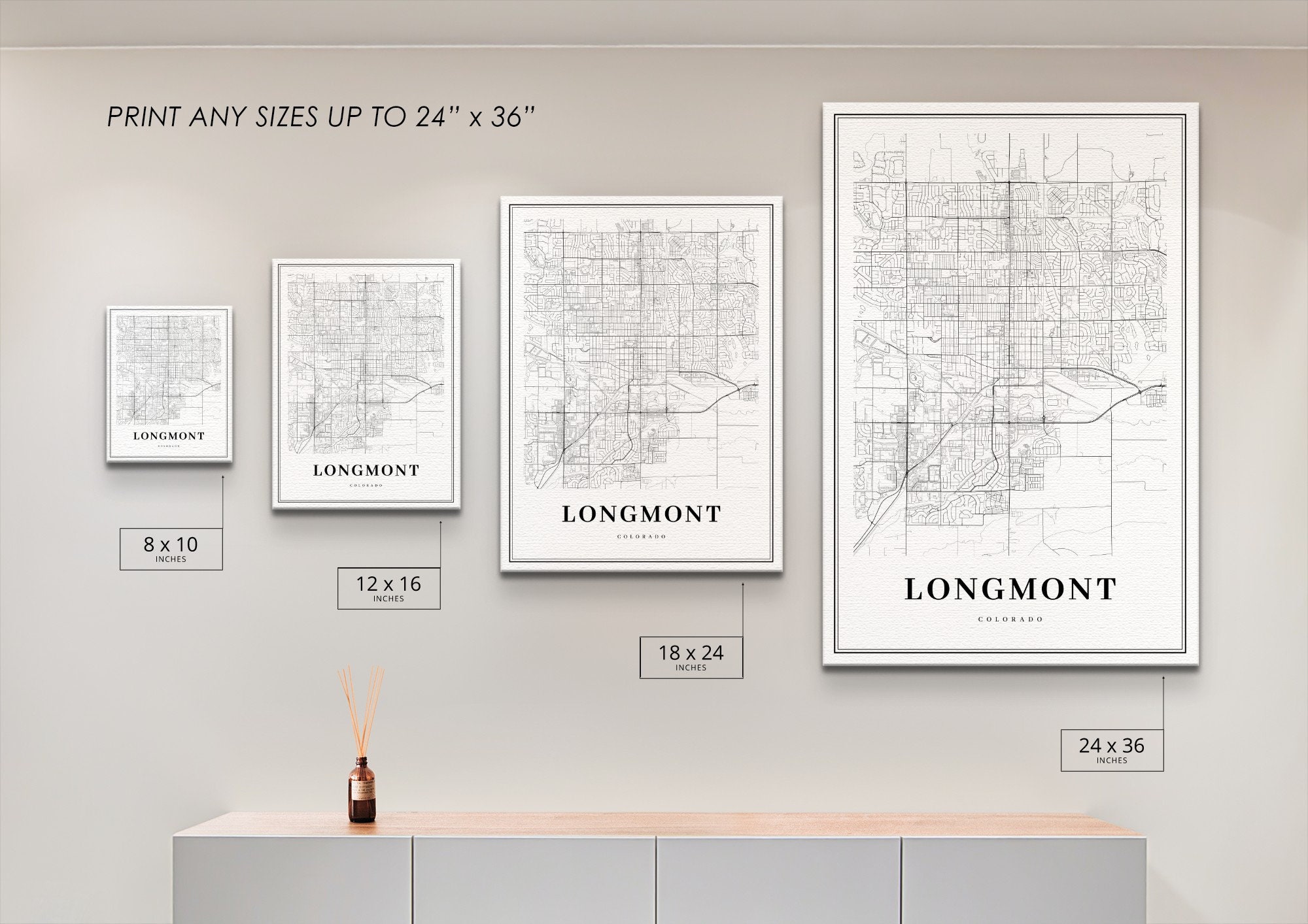 Longmont CO Map Print Colorado USA Map Art Poster Boulder - Etsy