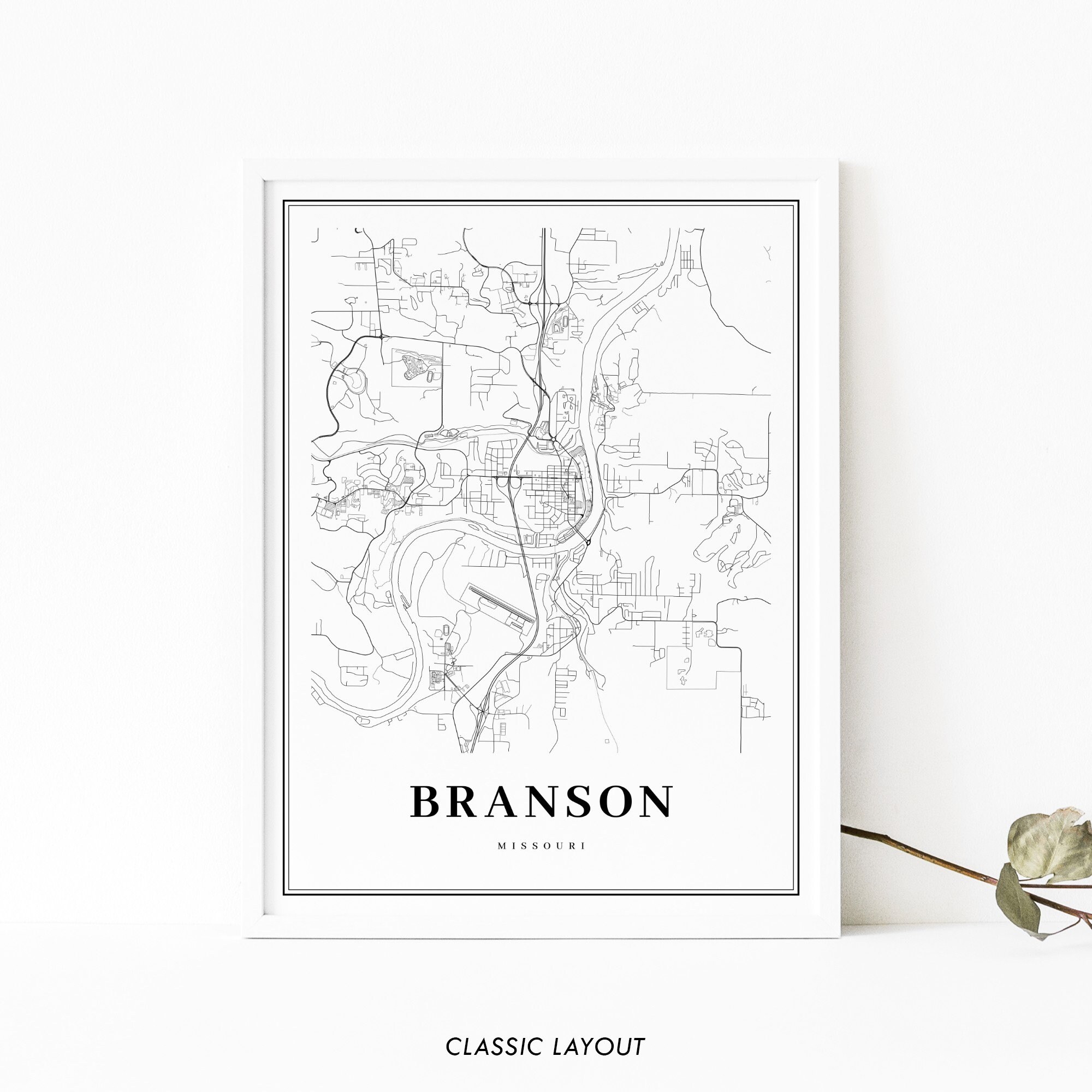 Branson MO Map Print Missouri USA Map Art Poster Taney Stone | Etsy