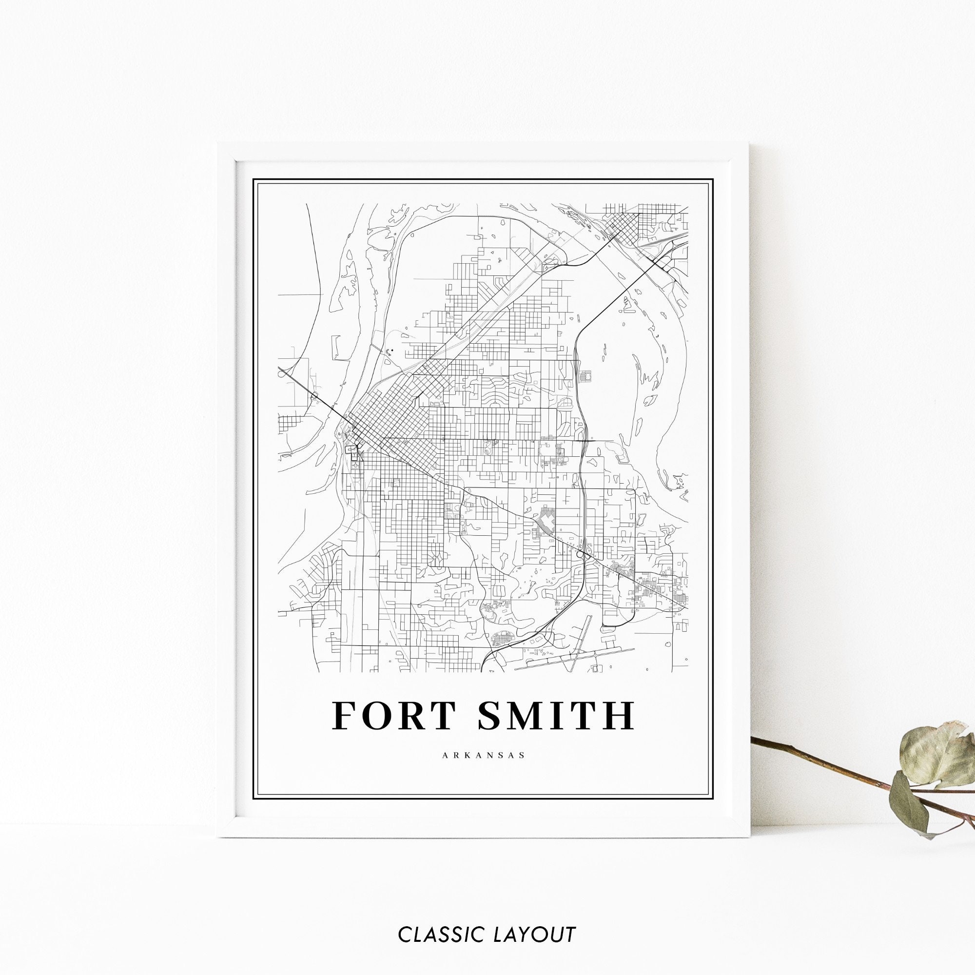 Fort Smith AR Map Print Arkansas USA Map Art Poster - Etsy