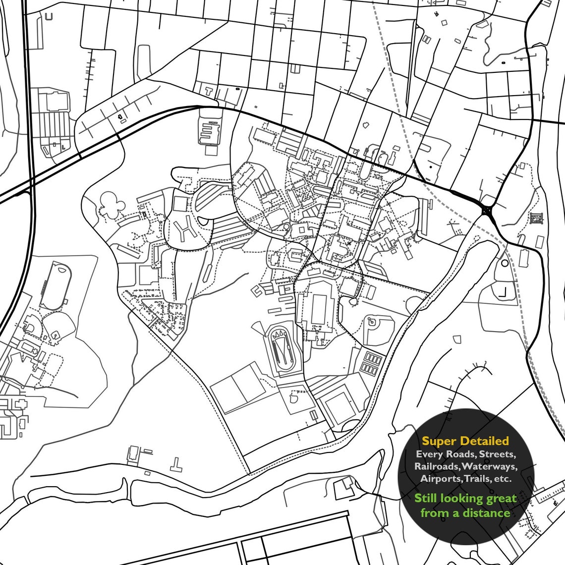 Natchitoches LA Map Print, Louisiana USA Map Art Poster, City Street ...