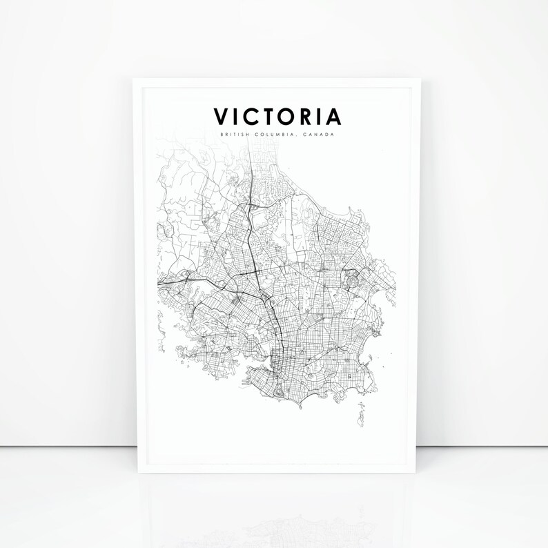 Victoria BC Map Print British Columbia Canada Map Art Poster | Etsy