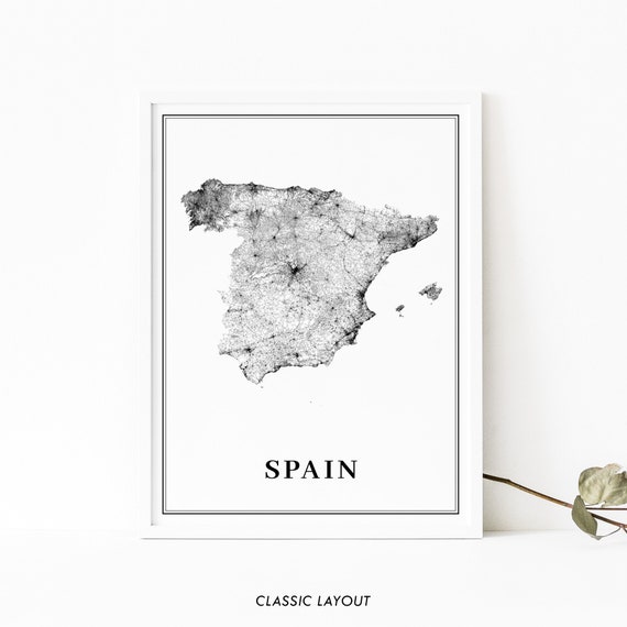 Printable Map Of Spain Wine Map Of Spain & Portugal Art Print – De