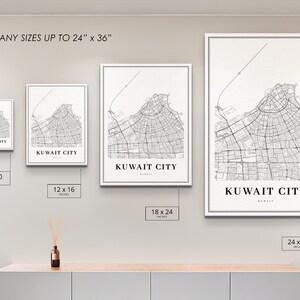 Kuwait City Map Print, Kuwait Map Art Poster, مدينة الكويت Arabian ...