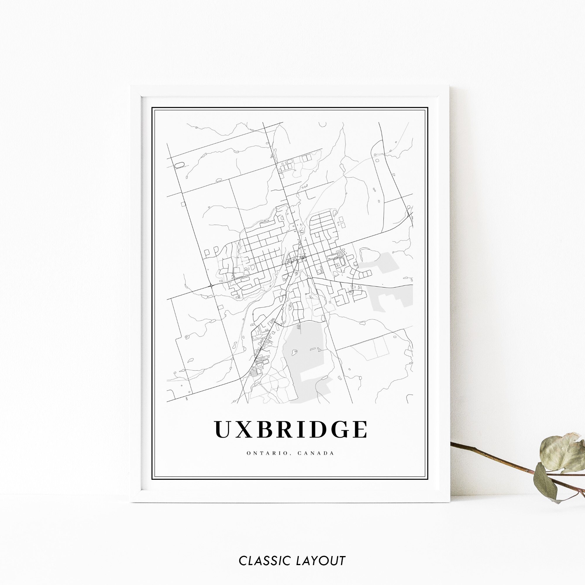 Uxbridge Ontario Map Print Durham ON Canada Map Art Poster | Etsy
