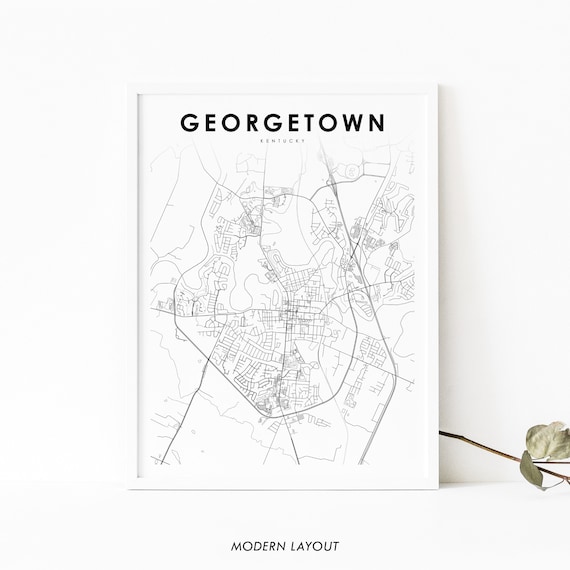 Georgetown KY Map Print Kentucky USA Map Art Poster Scott | Etsy