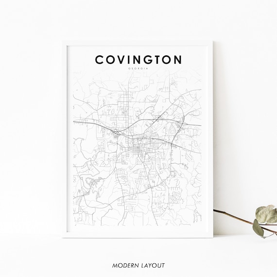 Covington GA Map Print Georgia USA Map Art Poster Newton - Etsy