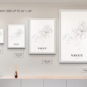 Vavaʻu Tonga Map Print, Vavau Map Art Poster, Mount Talau Neiafu, City ...