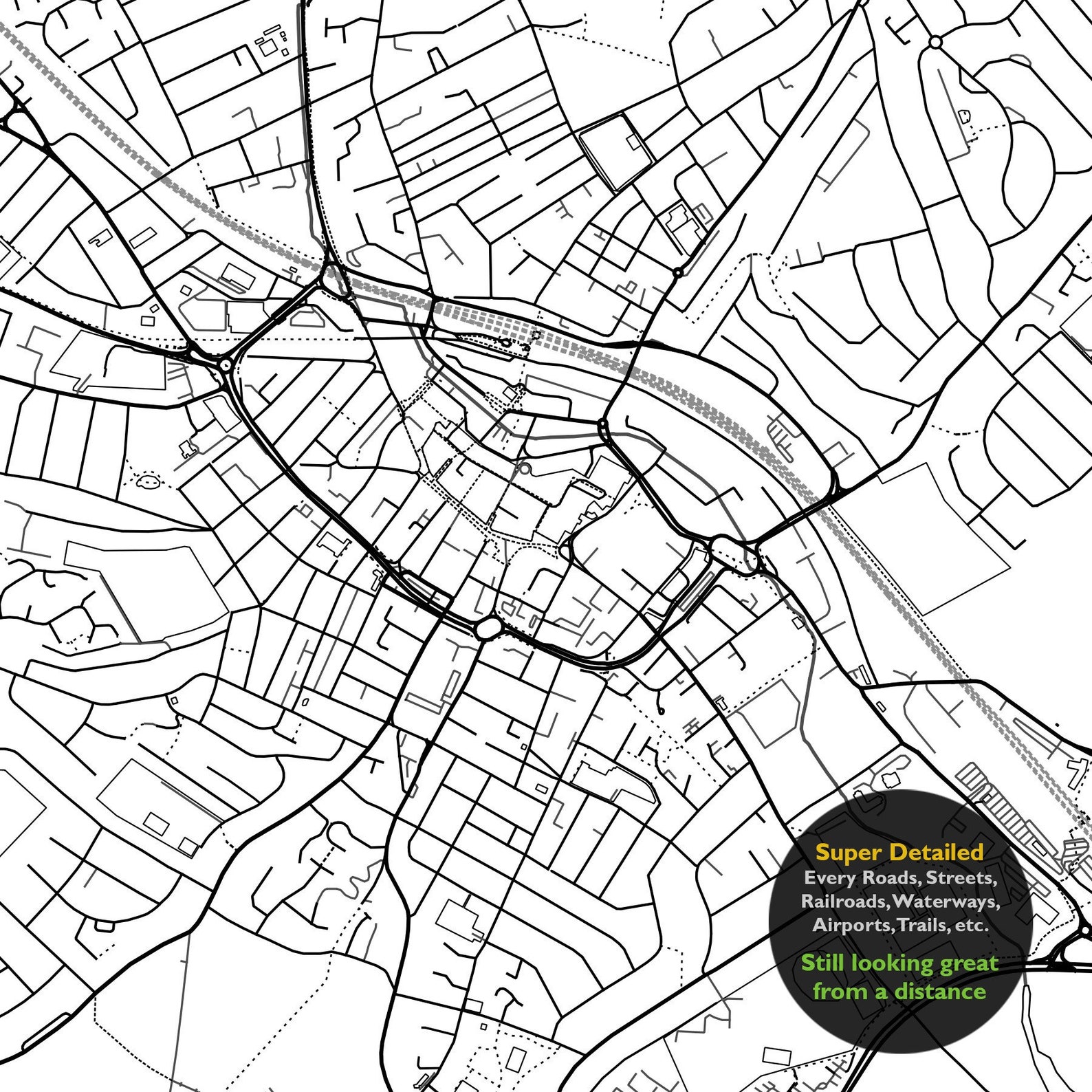 Luton England Map Print United Kingdom UK Map Art Poster - Etsy