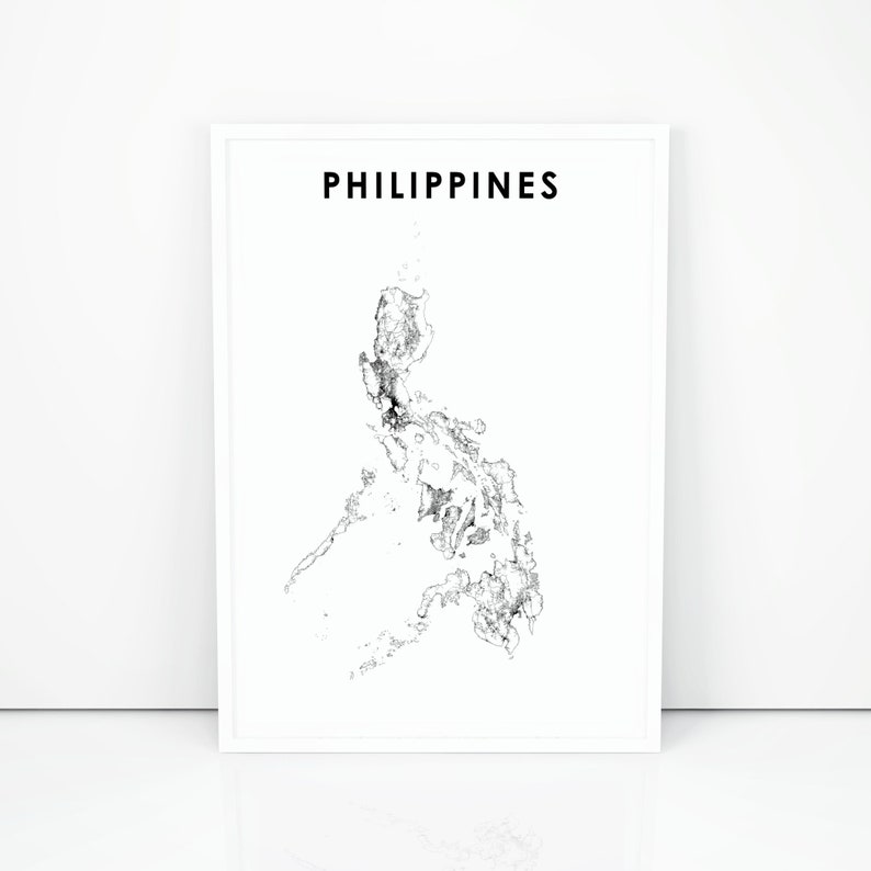 Philippines Map Print Road Map Art Poster Manila Pilipinas | Etsy