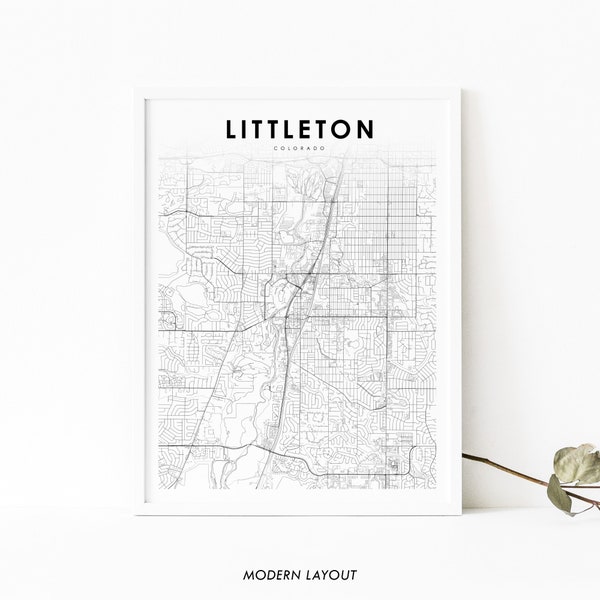 Map of Littleton Colorado - Etsy